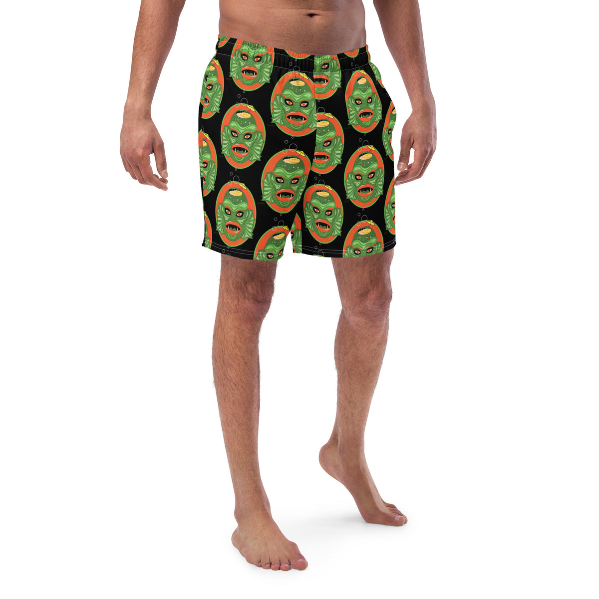 Swamp Creature Tiki Mug All Over Print Recycled Swim Trunks – The ...