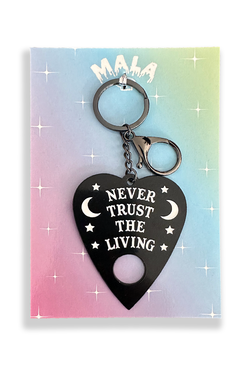 Never Trust The Living Planchette Keychain – The Oblong Box Shop™