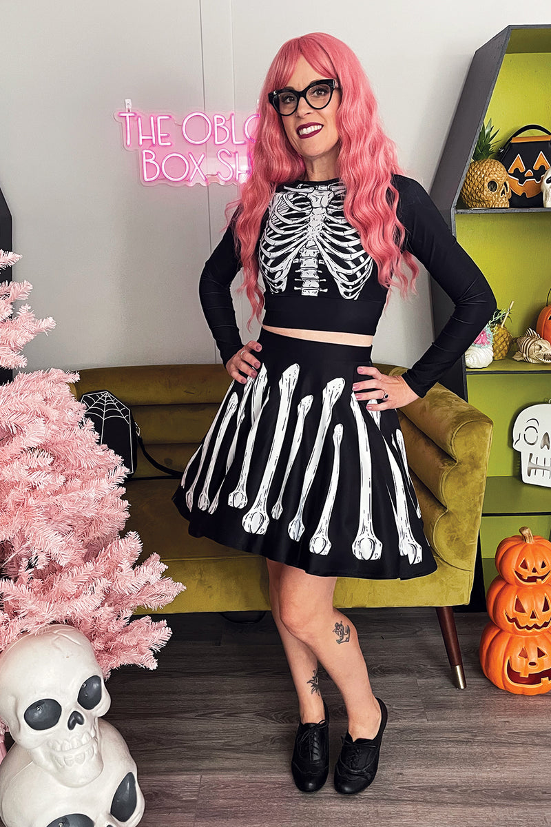 Spooky Skeleton Ribcage Crop Top – The Oblong Box Shop™